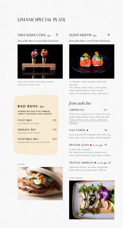 Menu – Umami Japanese Restaurant