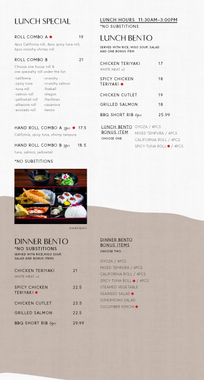 Menu – Umami Japanese Restaurant